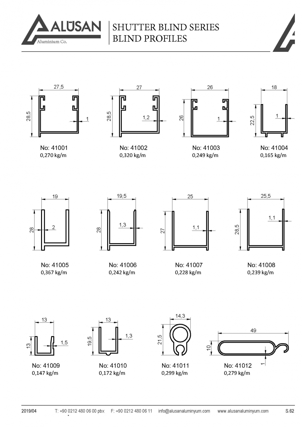 Shutter Profiles :: Alusan Aluminum Co.