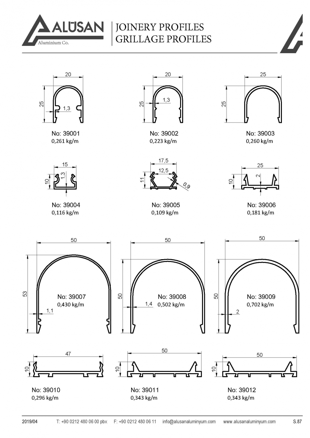 Grillage Profiles :: Alusan Aluminum Co.