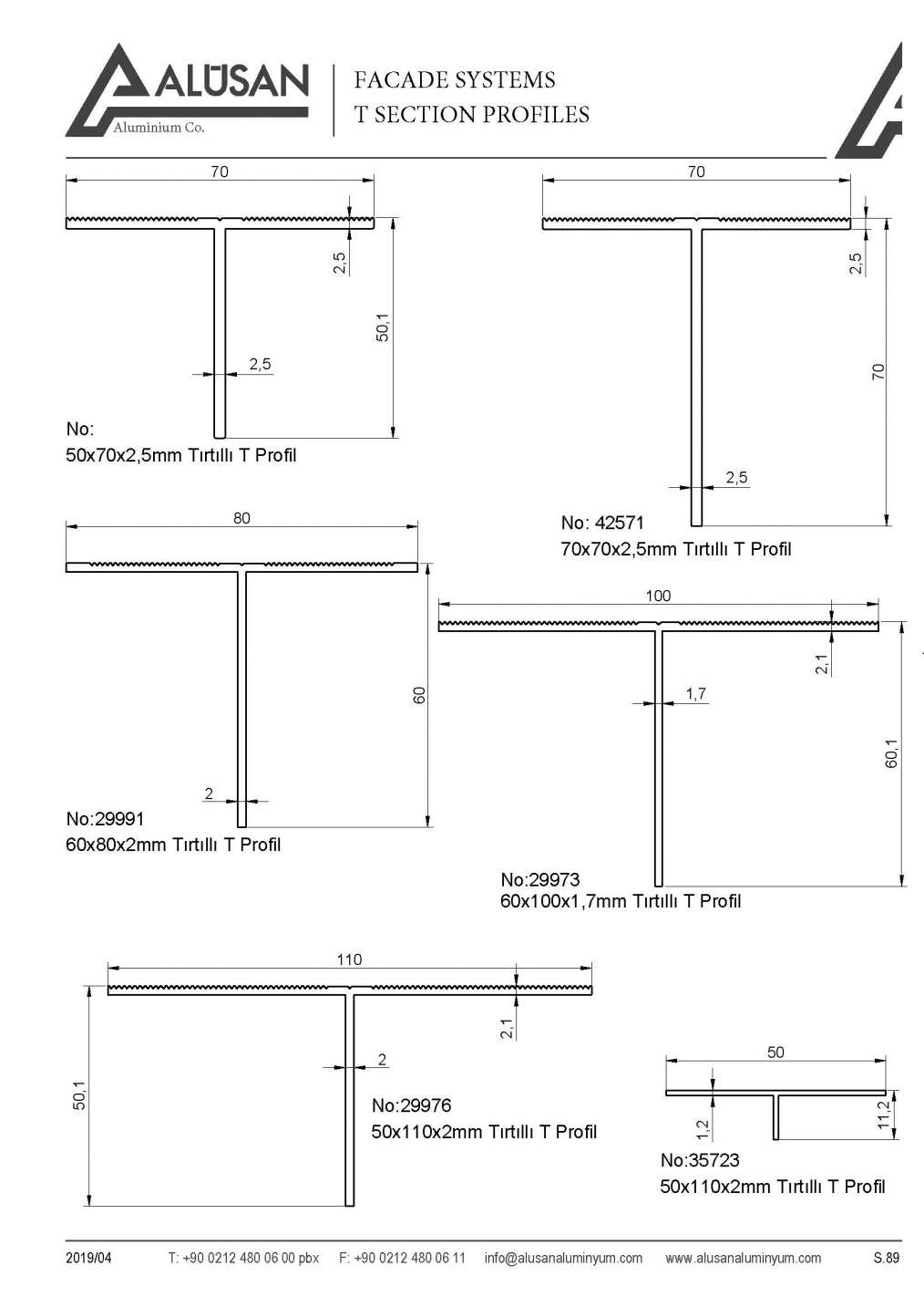 T Section Profiles :: Alusan Aluminum Co.