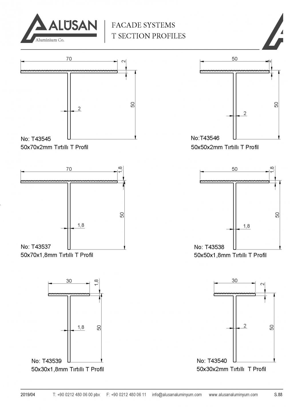 T Section Profiles :: Alusan Aluminum Co.